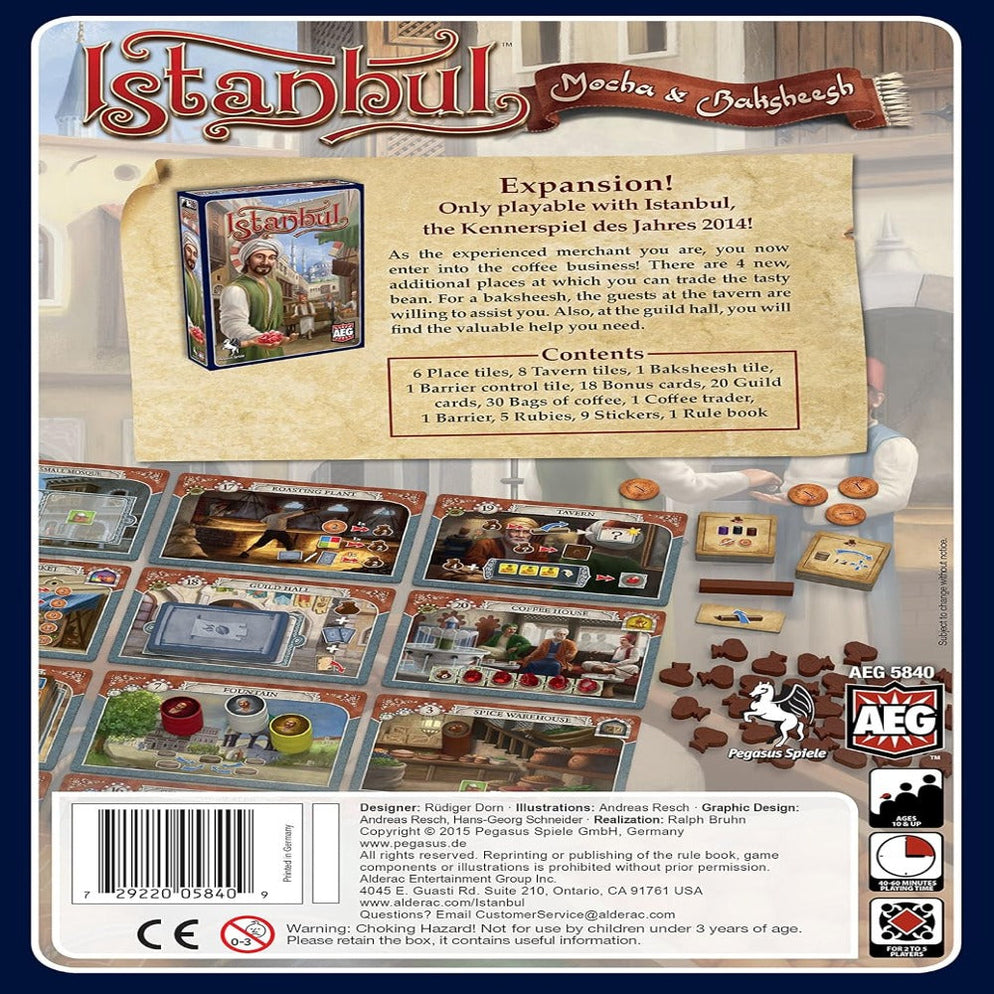 AEG Istanbul Mocha & Baksheesh Expansion Board Game — Toycra