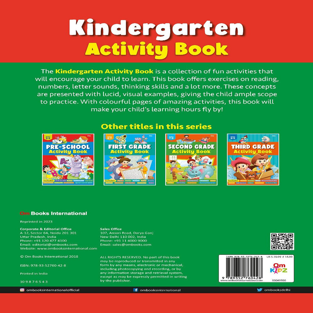 Activity Book : Jumbo Smart Scholars Kindergarten Workbook — Toycra