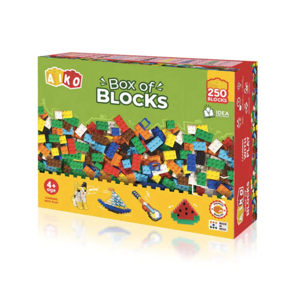 Aiko Box of Blocks 250Pcs Building Construction Blocks Set — Toycra