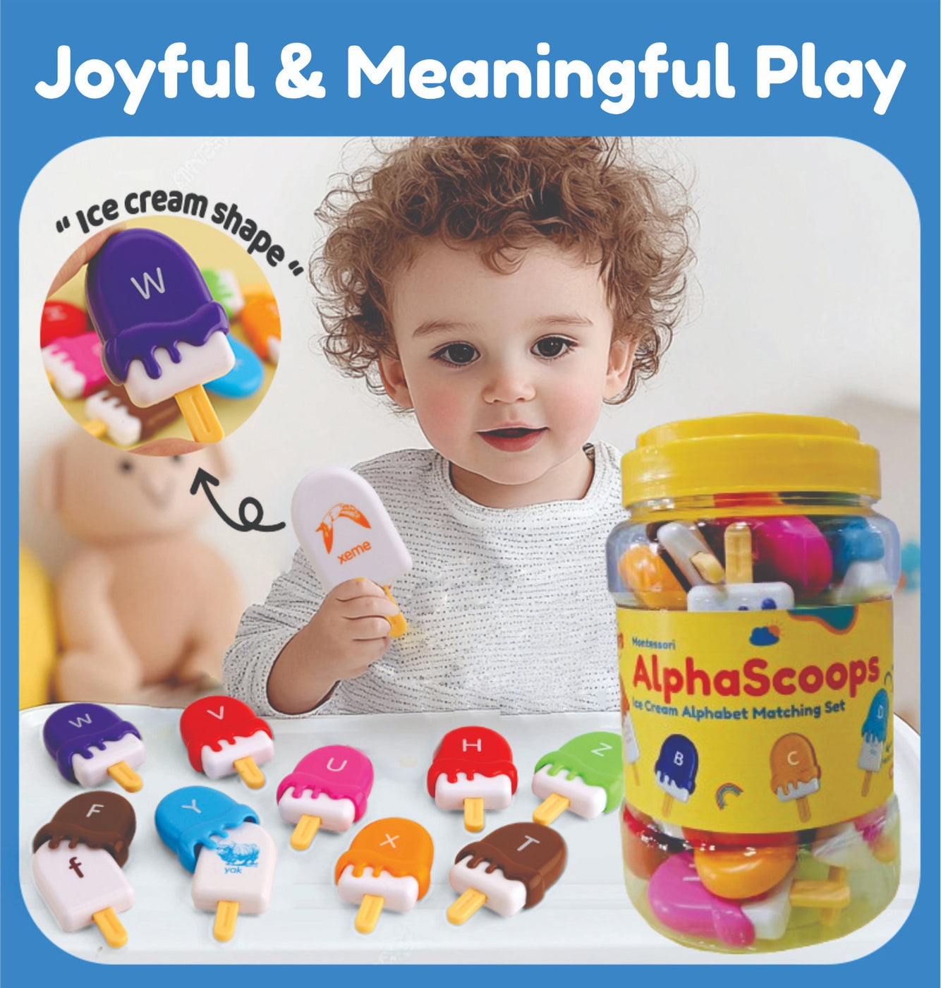 Alpha Scoops Ice Cream Montessori Alphabet Matching Game (52 pcs) — Toycra