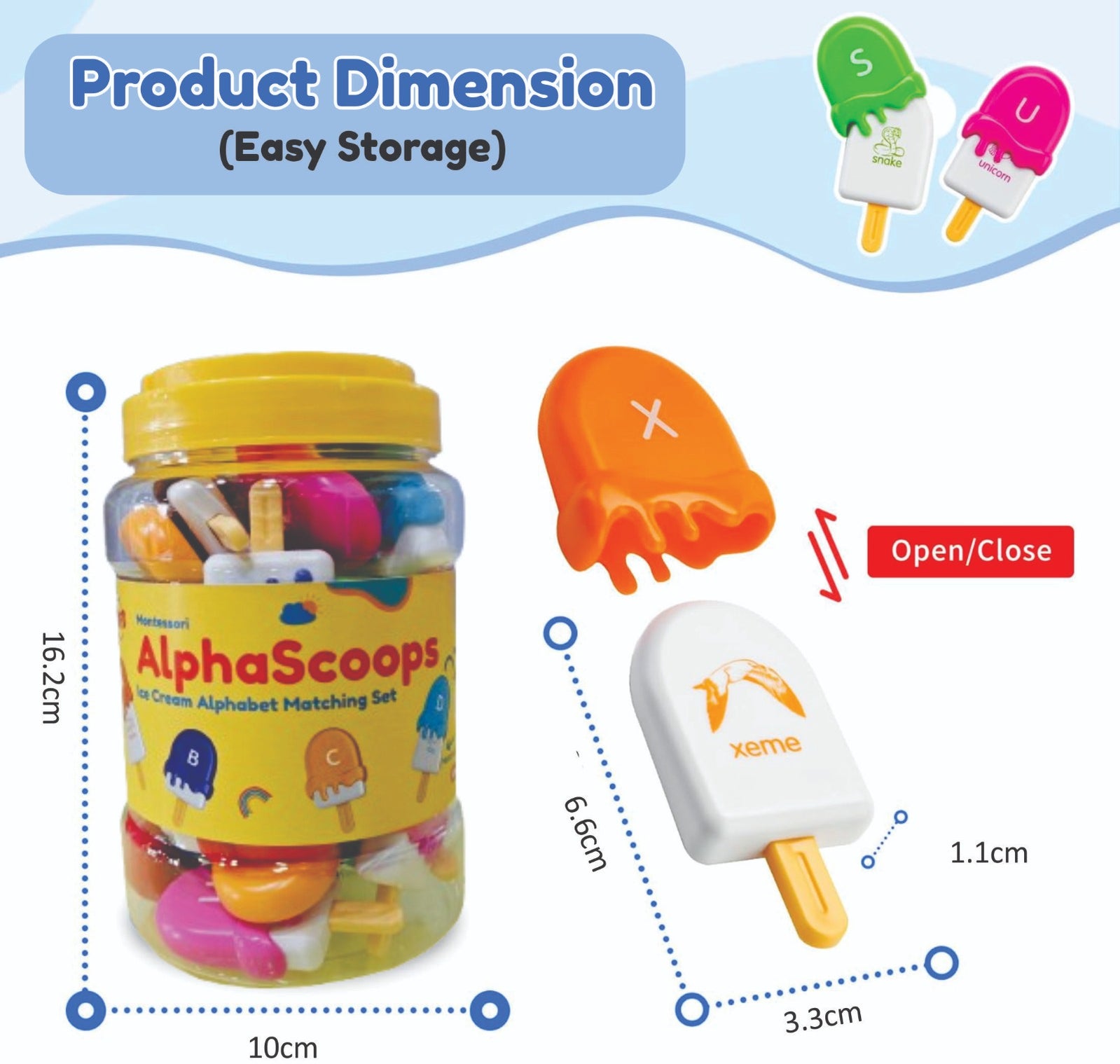 Alpha Scoops Ice Cream Montessori Alphabet Matching Game (52 pcs) — Toycra