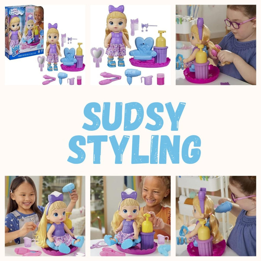 Baby Alive Sudsy Styling Baby Doll Blonde Hair — Toycra