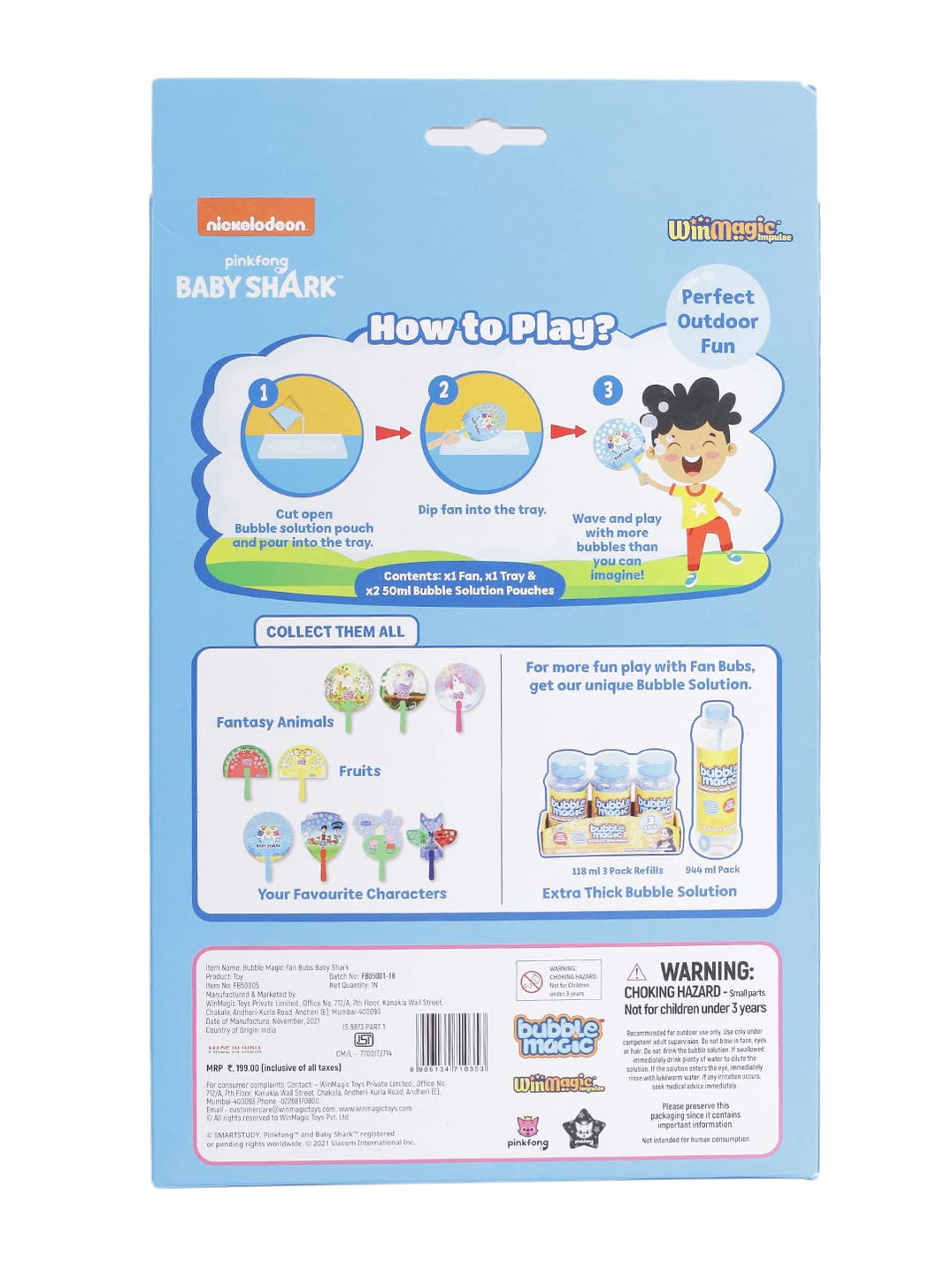 Bubble Magic Fan Bubs Cartoon Characters — Toycra