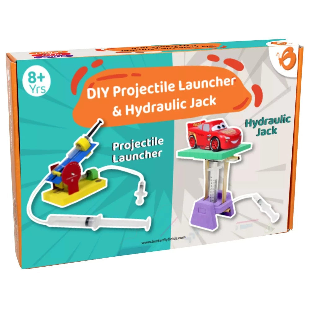 Butterfly EduFields DIY Projectile Launcher & Hydraulic Jack — Toycra