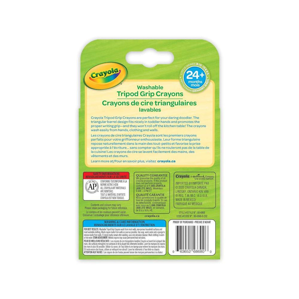 Crayola Washable Tripod Grip Crayons - 8 Count — Toycra