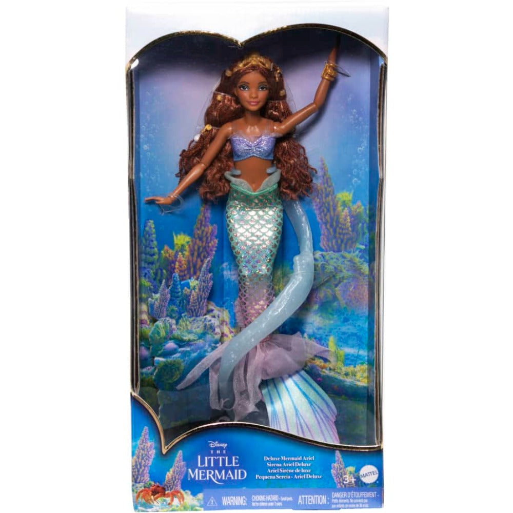 Disney the Little Mermaid Deluxe Mermaid Ariel Doll With Hair Beads An ...