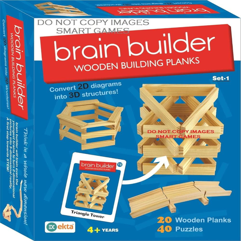Ekta Brain Builder Wooden Building Planks (Set-1) — Toycra