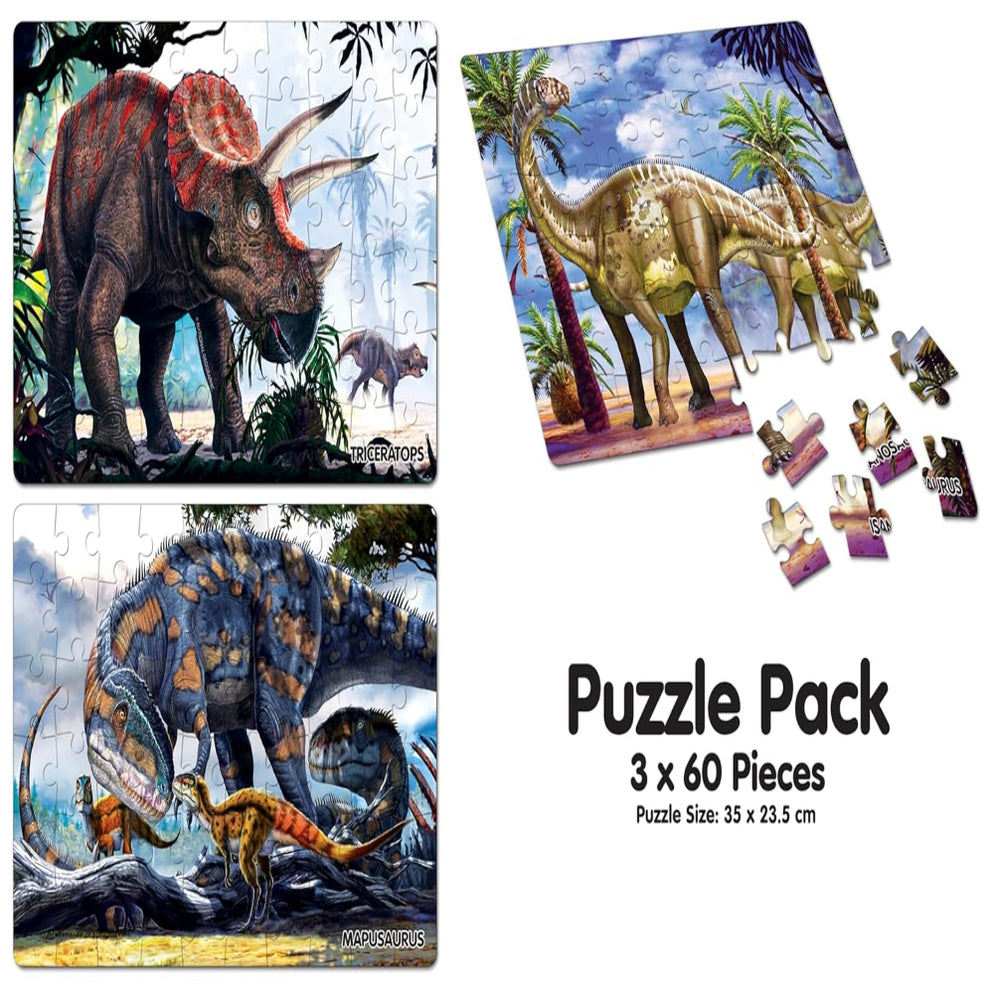 Frank 3 in 1 National Geographic Dinosaurs Jigsaw Puzzle — Toycra