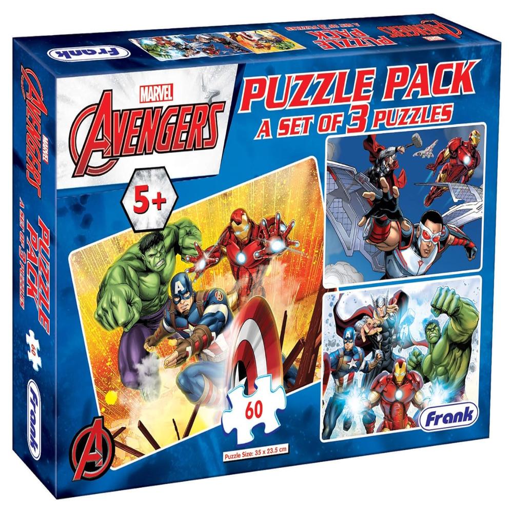 Frank Marvel Avengers Puzzles - 60 Pieces 3 in 1 Jigsaw Puzzle — Toycra