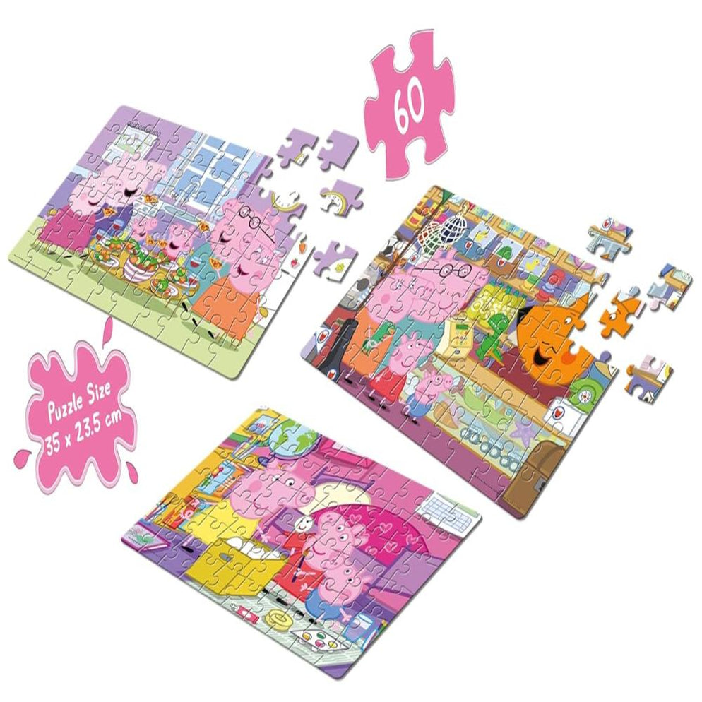 Frank Peppa Pig 3 in 1 Jigsaw Puzzle -(60 Pieces) — Toycra