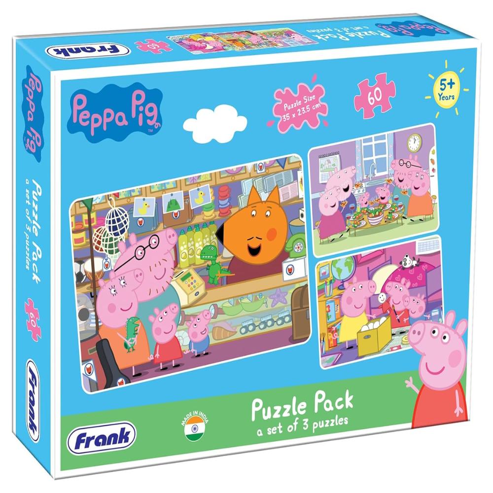 Frank Peppa Pig 3 in 1 Jigsaw Puzzle -(60 Pieces) — Toycra