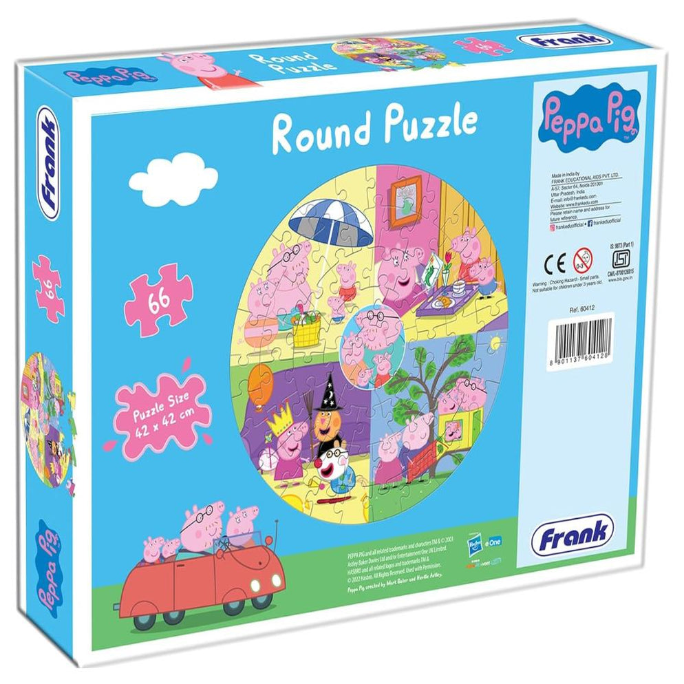 Frank Peppa Pig Round Jigsaw Puzzle -(66 Pieces) — Toycra