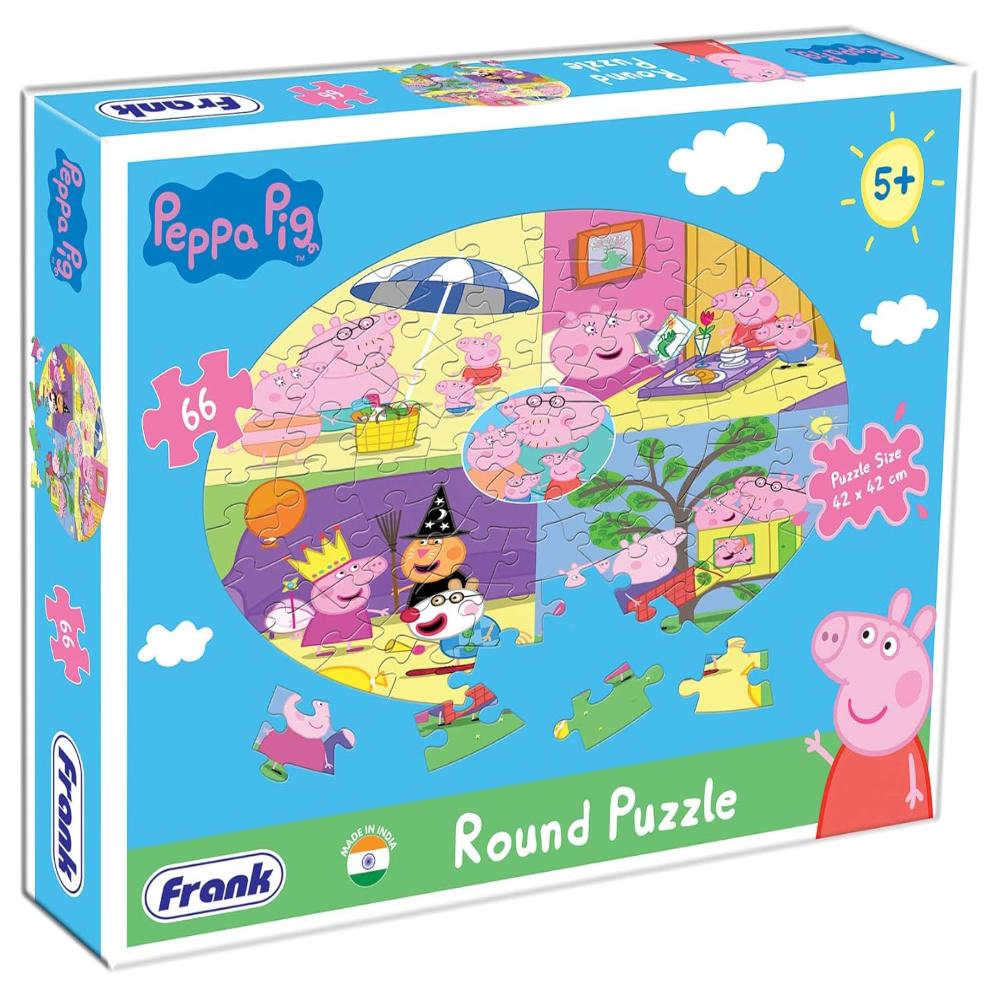 Frank Peppa Pig Round Jigsaw Puzzle -(66 Pieces) — Toycra