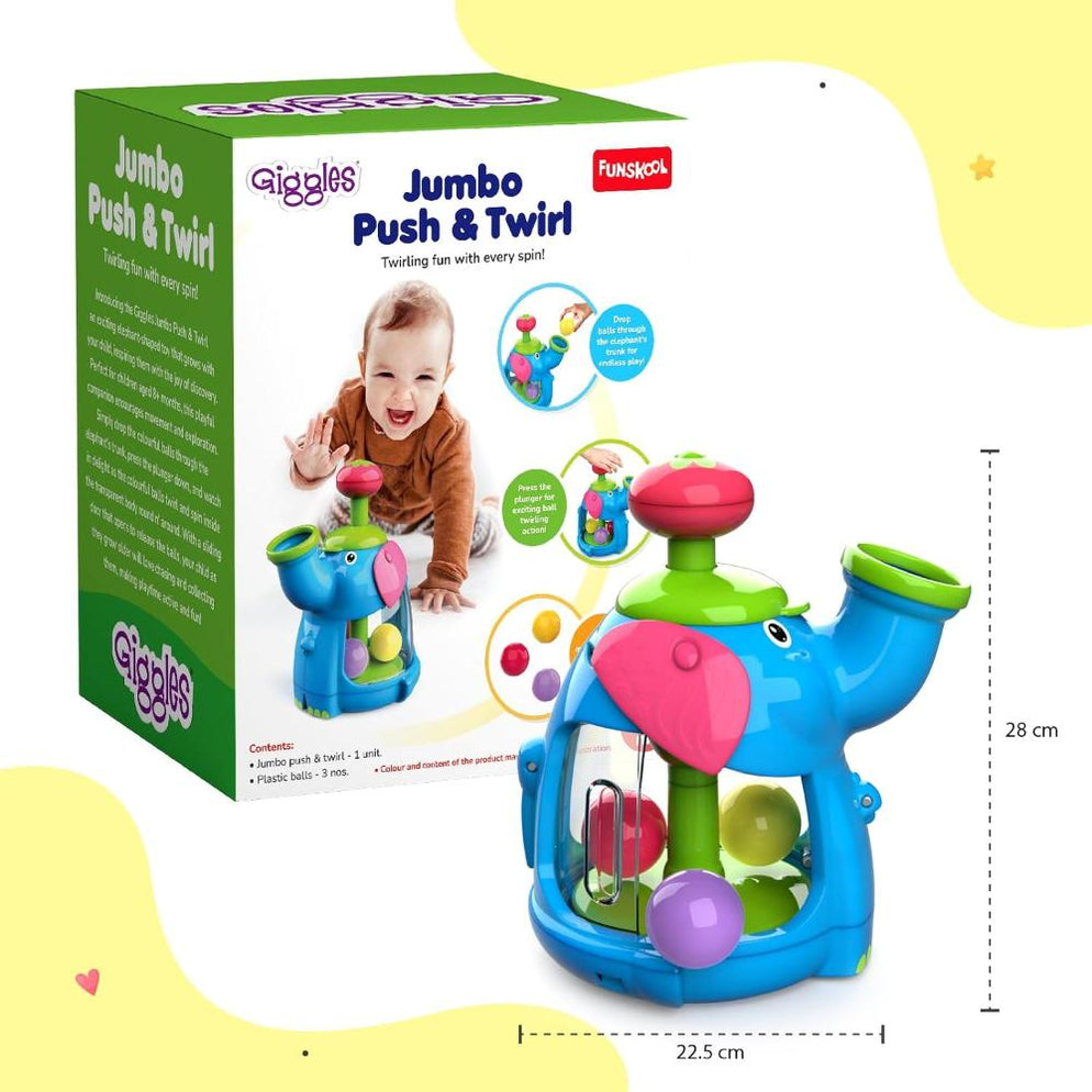 Funskool Giggles Jumbo Push & Twirl - Push and Spin Toy — Toycra