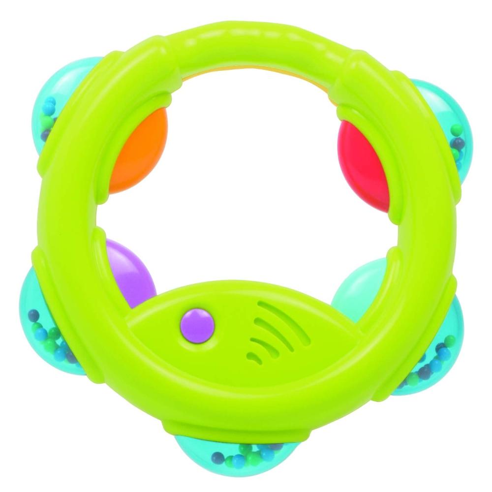 Funskool Giggles Tambourine Rattle, 2 in 1 Colourful Musical Rattle ...