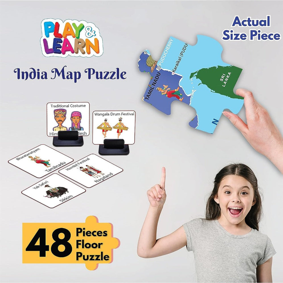 Funskool Play & Learn-India Map Large Size 48 Pieces Puzzle — Toycra