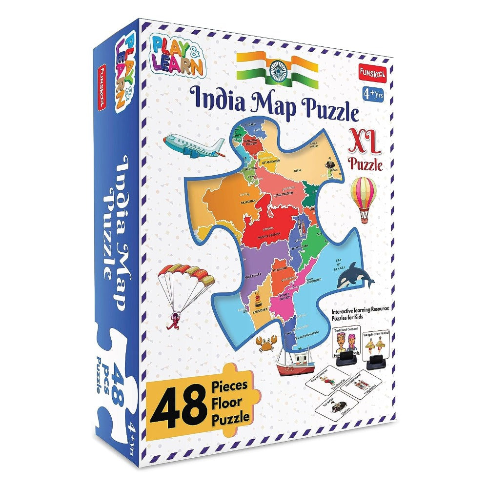 Funskool Play & Learn-India Map Large Size 48 Pieces Puzzle — Toycra