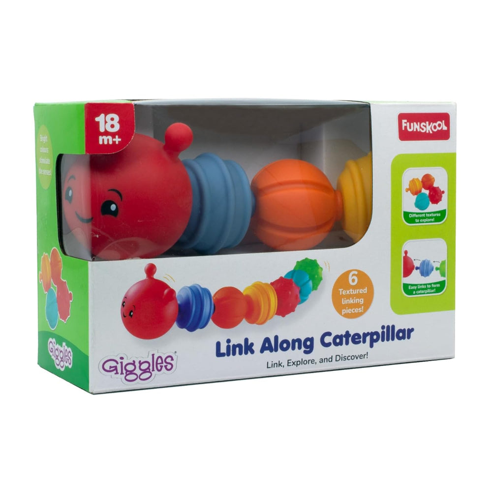 Giggles Link Along Caterpillar, Multi Color — Toycra