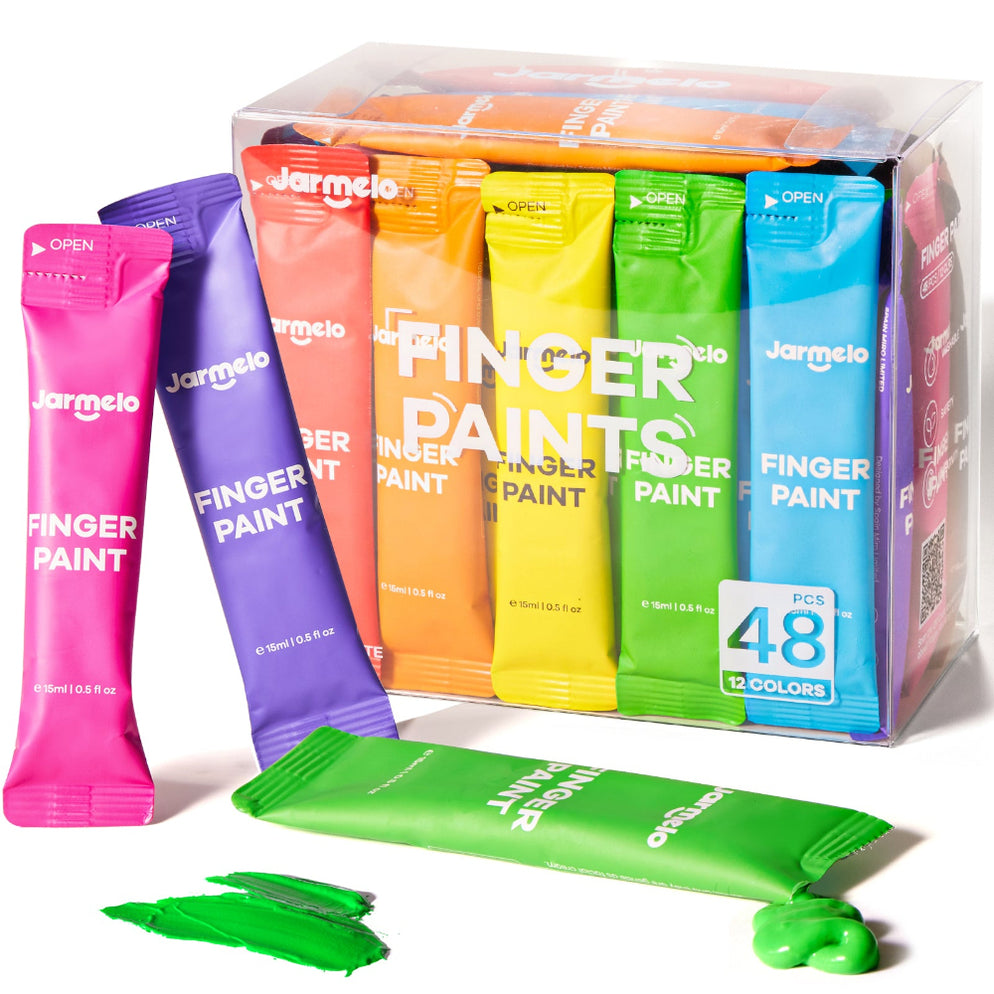 Jar Melo Color Burst Finger Paint-48Pcs (12 colors) — Toycra