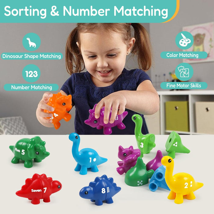 JurassiCount-Montessori Dinosaur Number Matching Set (20 pcs) — Toycra