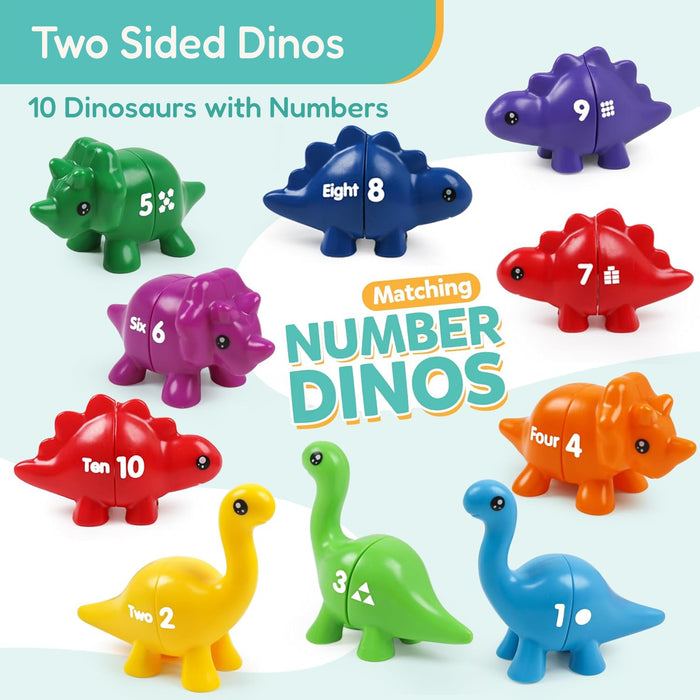 JurassiCount-Montessori Dinosaur Number Matching Set (20 pcs) — Toycra