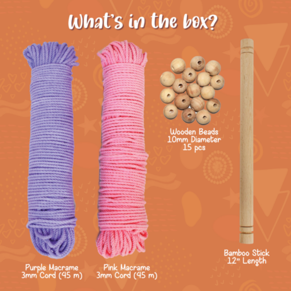 Kalakaram DIY Pink Purple Macrame Wall Hanging Kit — Toycra