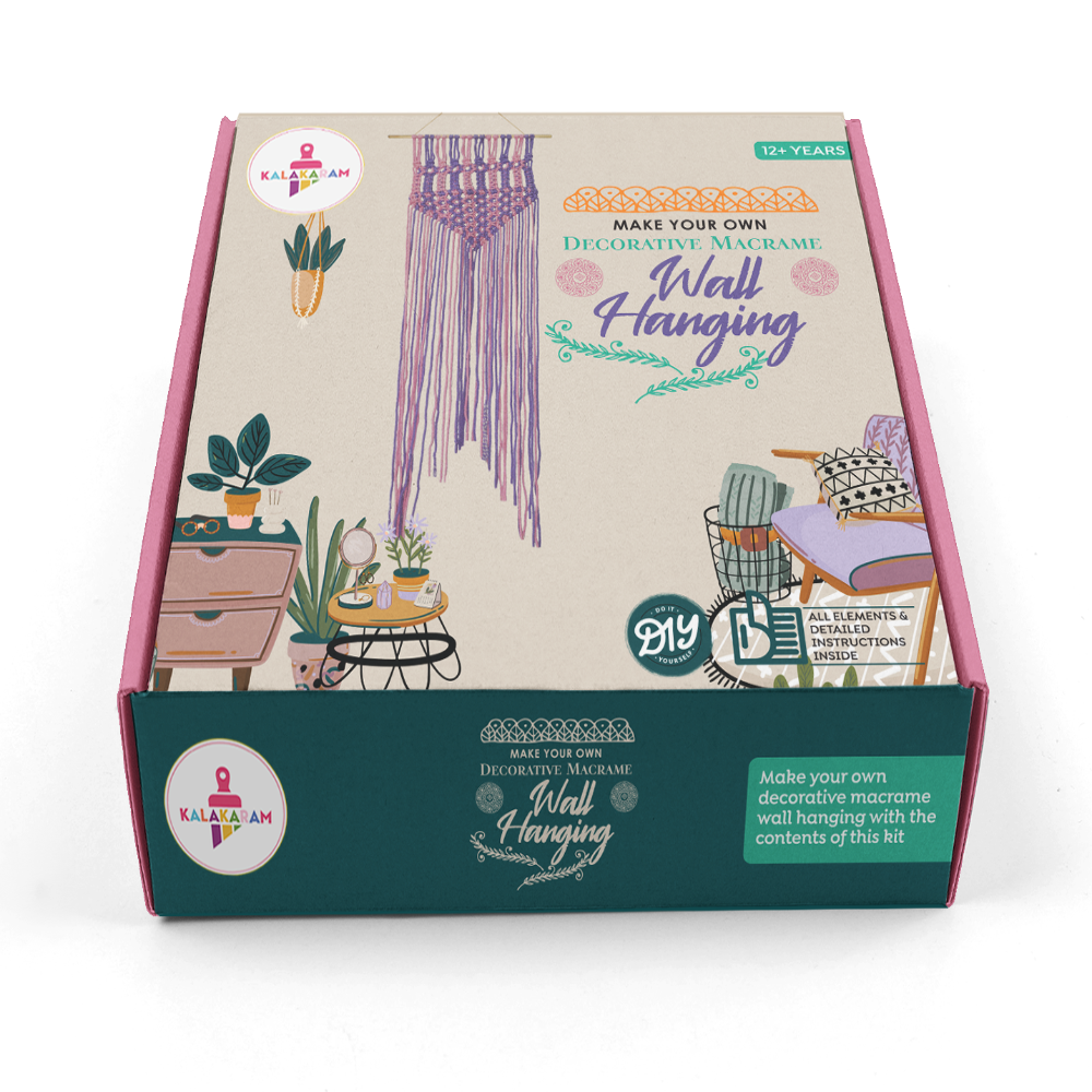 Kalakaram DIY Pink Purple Macrame Wall Hanging Kit — Toycra