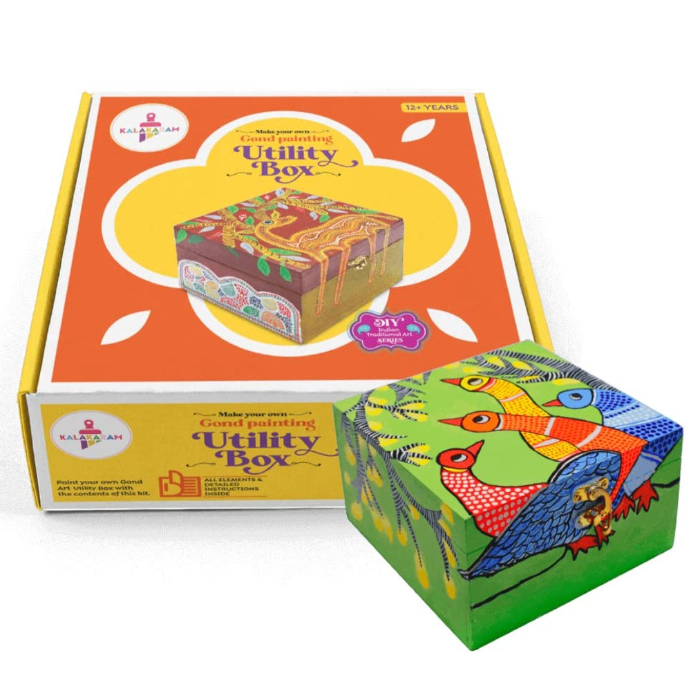 Kalakaram Make Your Own Gond Painting Utility Box — Toycra