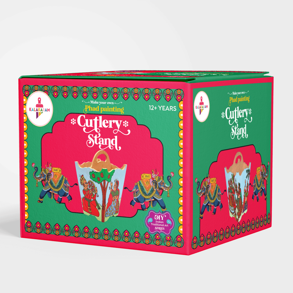 Kalakaram Phad Painting Cutlery Stand DIY Kit — Toycra