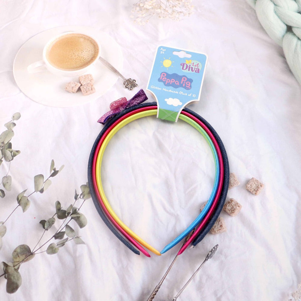 Lil Diva Peppa Pig Glitter Headbands Pack Of 3 — Toycra