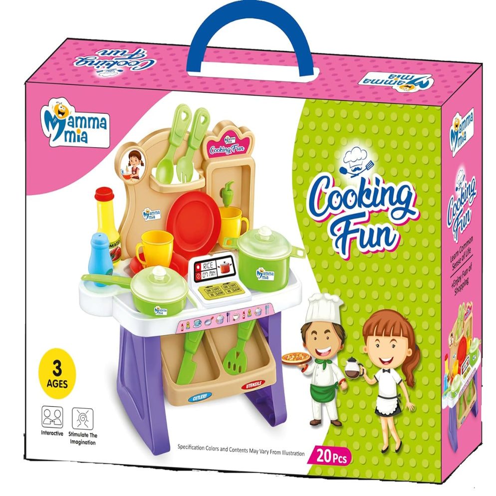Mamma Mia Cooking Fun Pretend Kitchen Cooking Play Set — Toycra