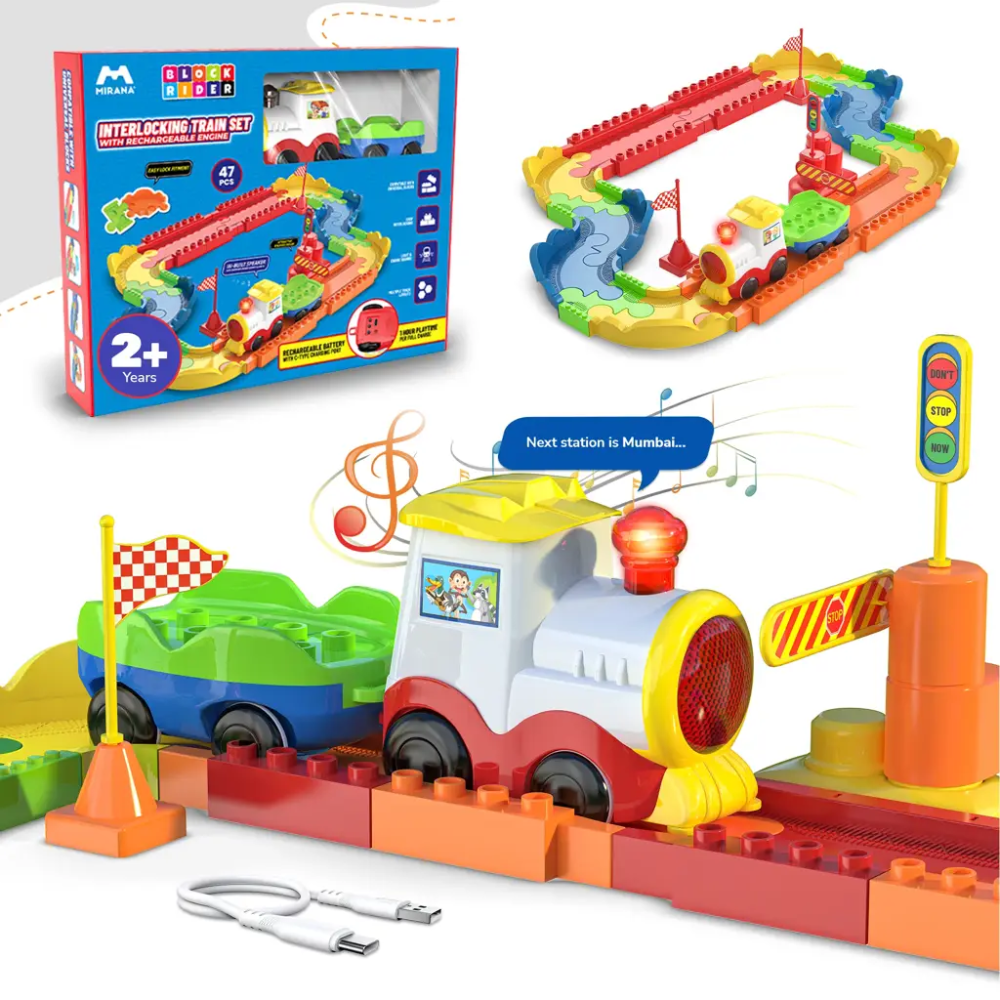 Mirana Block Rider Train Set Toy — Toycra