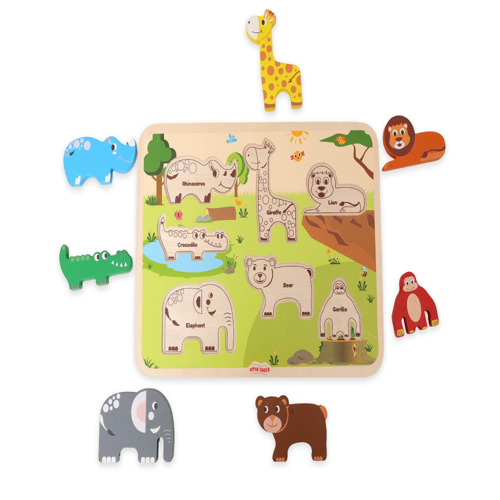 Open Ended Chunky Puzzle New Design- Animals (Includes - 7 Chunky self ...