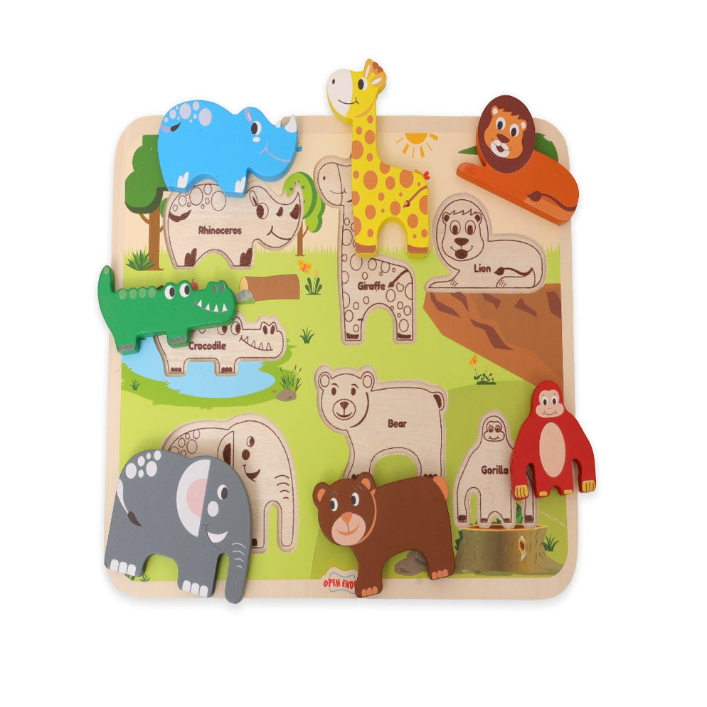 Open Ended Chunky Puzzle New Design- Animals (Includes - 7 Chunky self ...