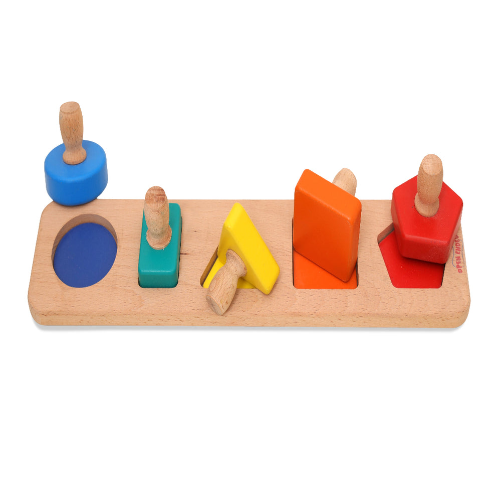 Open Ended First Jumbo Knob Wooden Shape Puzzle — Toycra