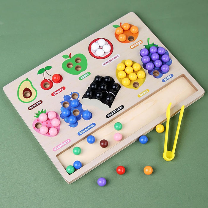 Open Ended Fruit Color Sorting Beads Game — Toycra