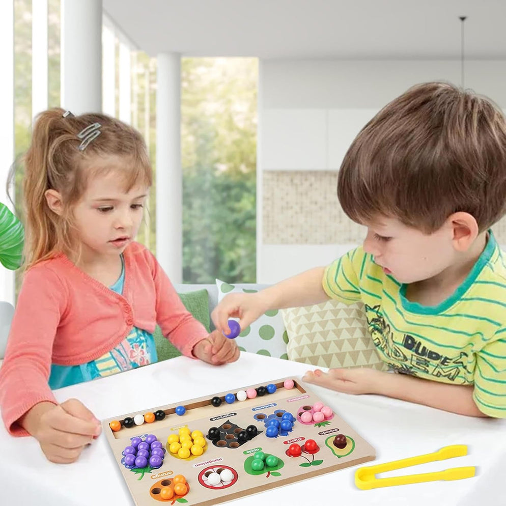 Open Ended Fruit Color Sorting Beads Game — Toycra