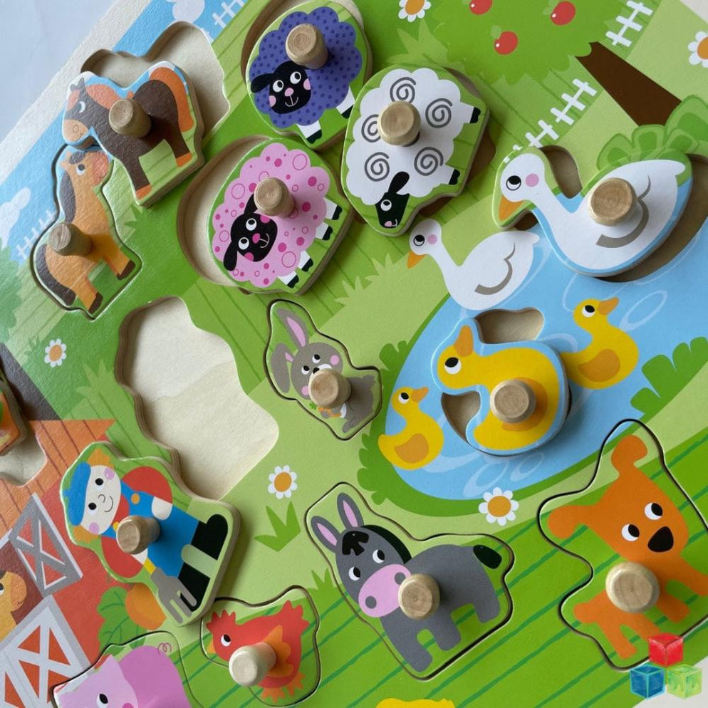 Open Ended Giant Peg Puzzle - Farm Animals — Toycra
