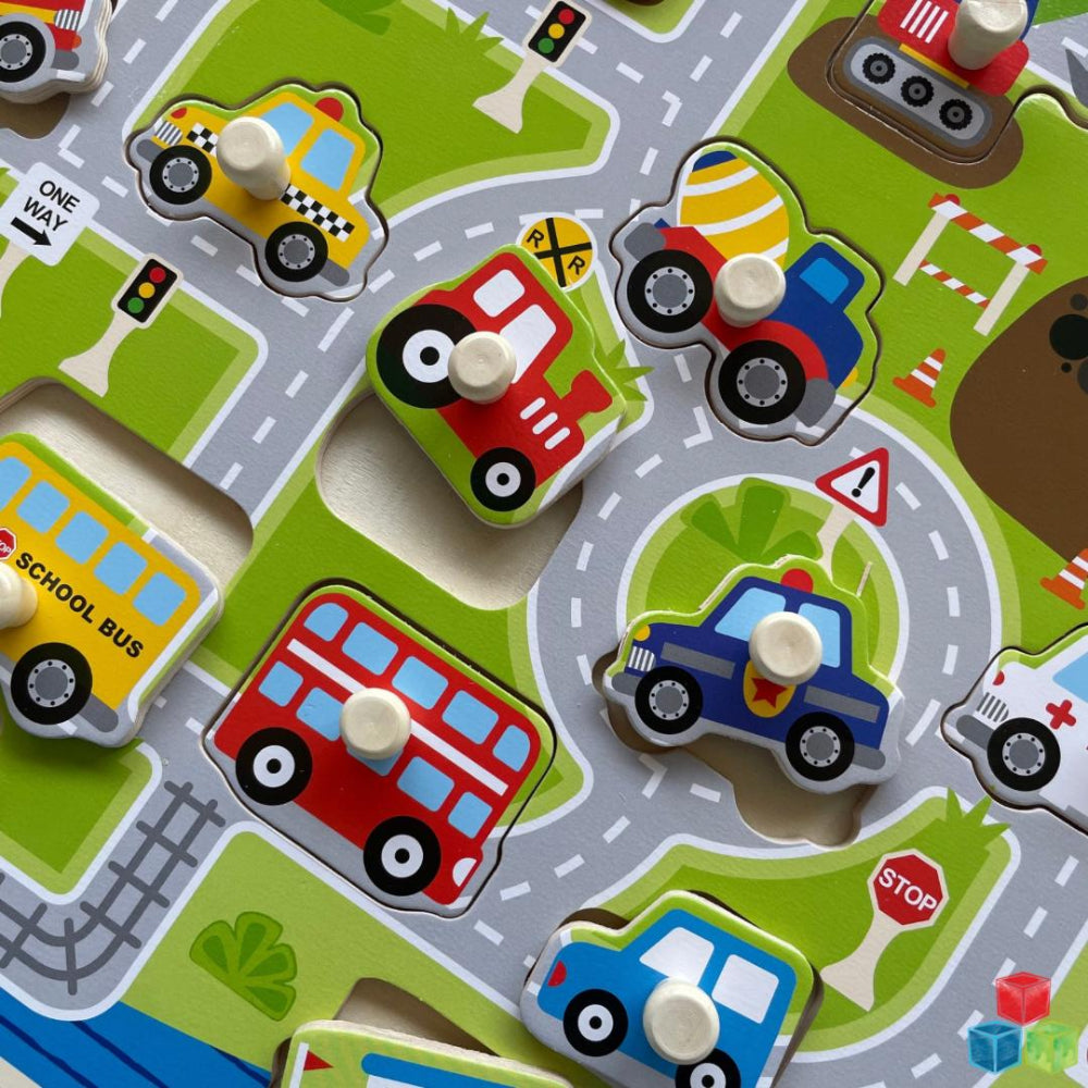 Open Ended Giant Peg Puzzle - Vehicles — Toycra