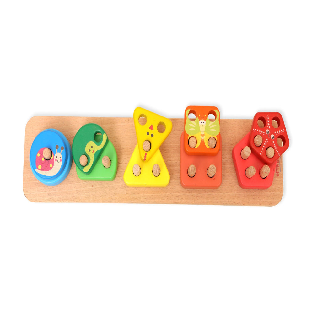 Open Ended Montessori Multi Peg Shape Stacker — Toycra