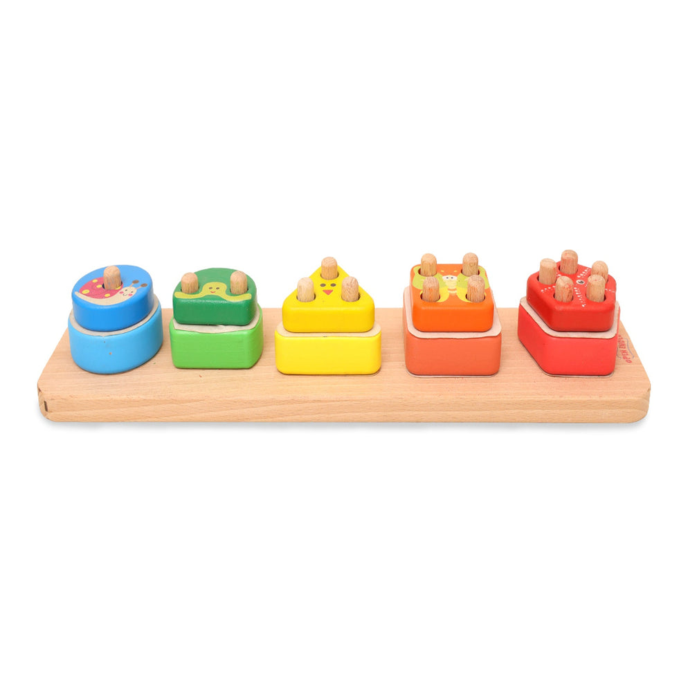 Open Ended Montessori Multi Peg Shape Stacker — Toycra