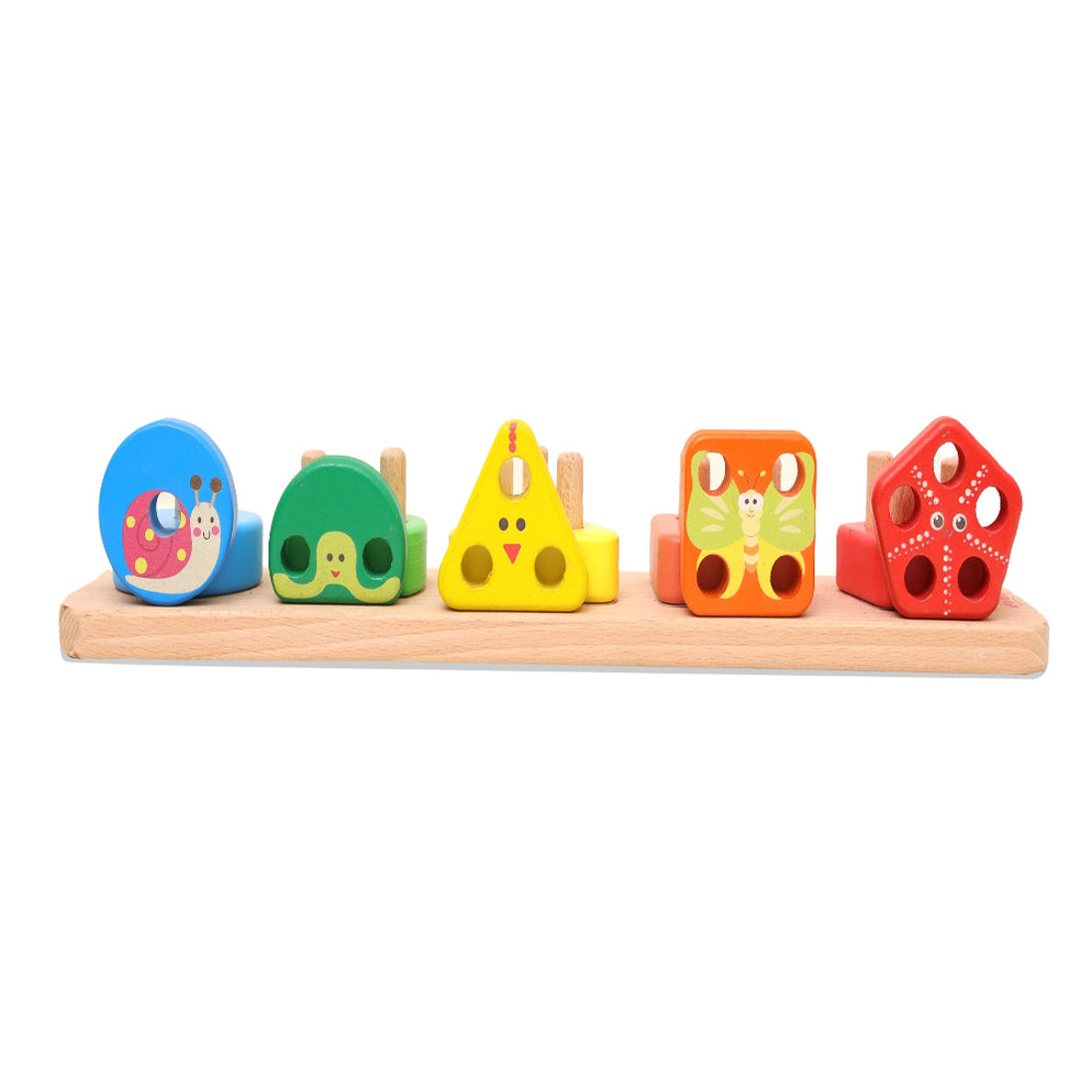 Open Ended Montessori Multi Peg Shape Stacker — Toycra
