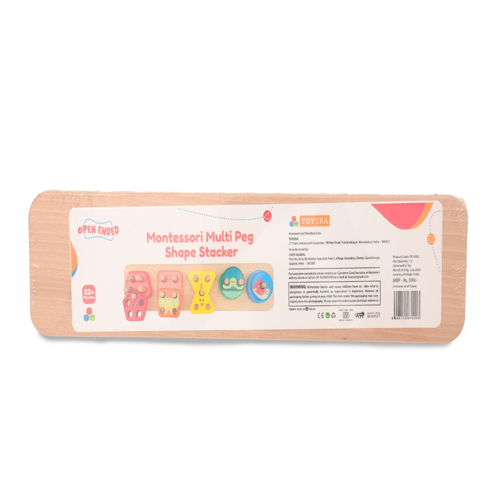 Open Ended Montessori Multi Peg Shape Stacker — Toycra