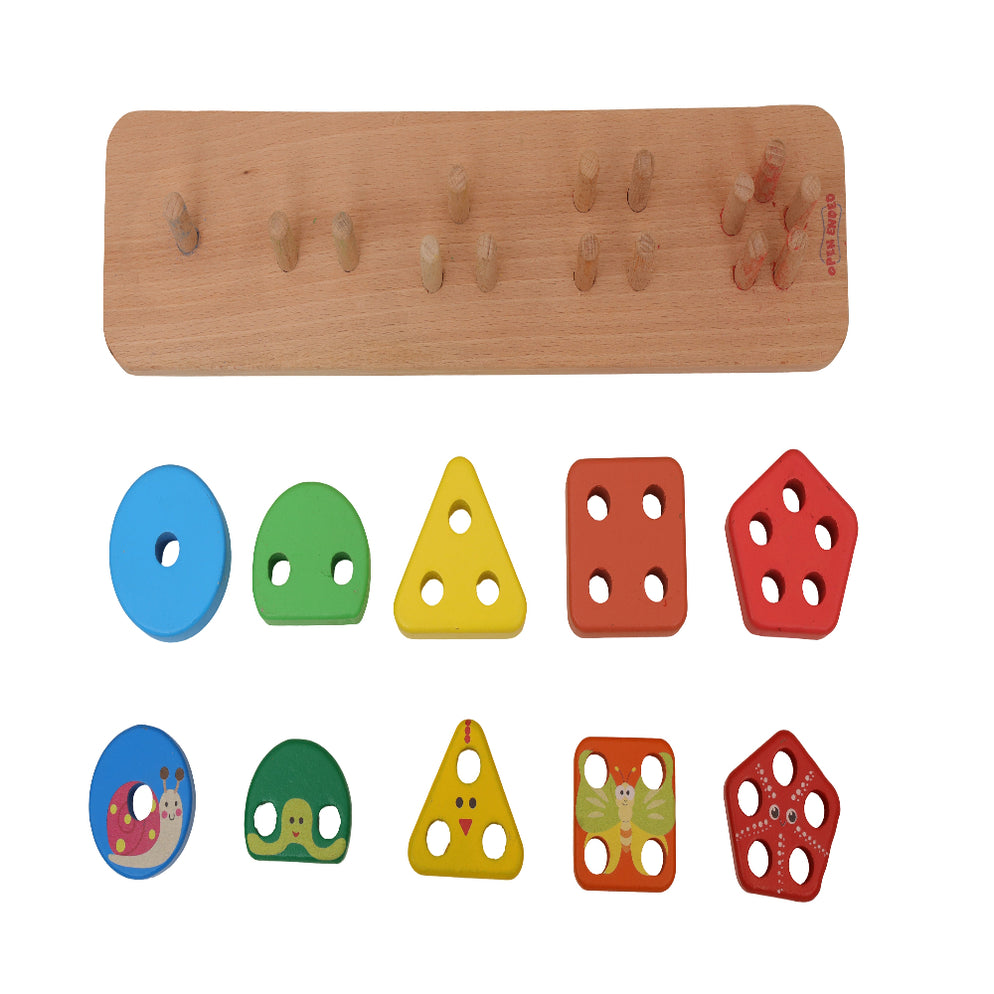 Open Ended Montessori Multi Peg Shape Stacker — Toycra