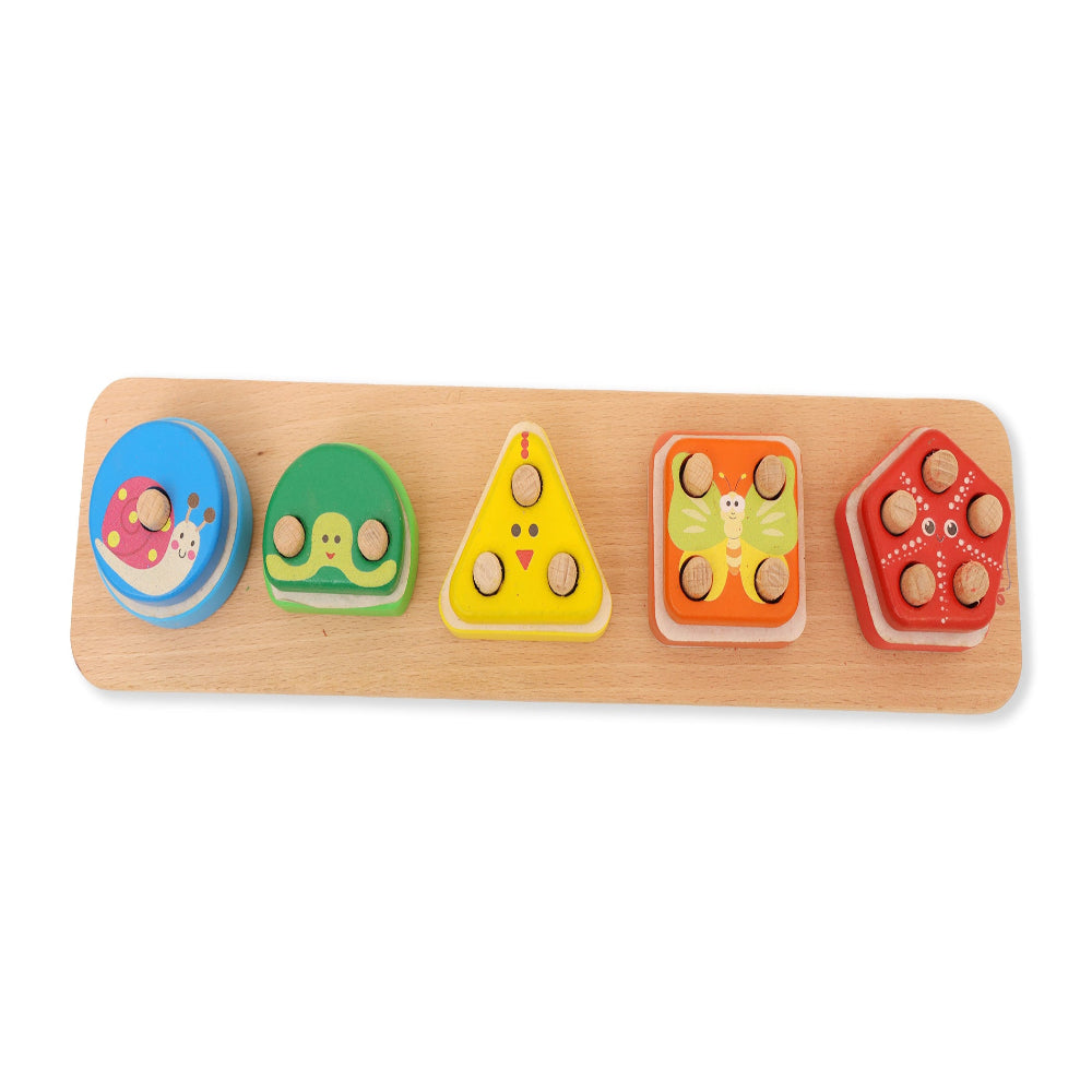 Open Ended Montessori Multi Peg Shape Stacker — Toycra