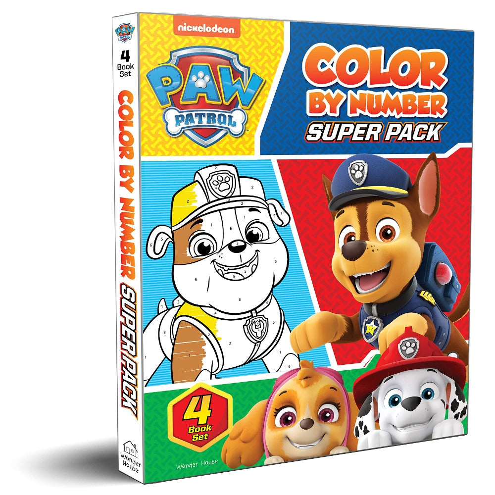 Paw Patrol Colour By Number Super Pack Set Of 4 Colouring Books — Toycra