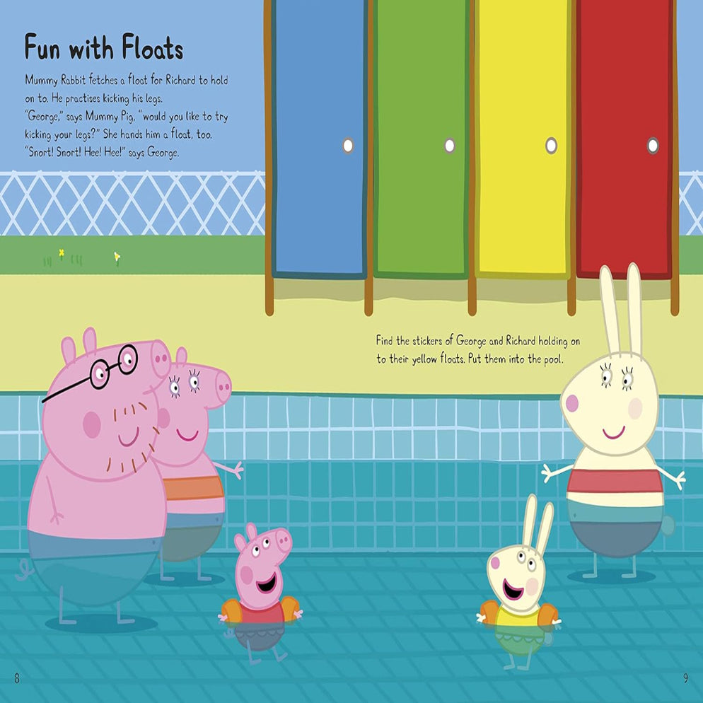 Peppa Pig Peppa Goes Swimming Sticker Story Book — Toycra