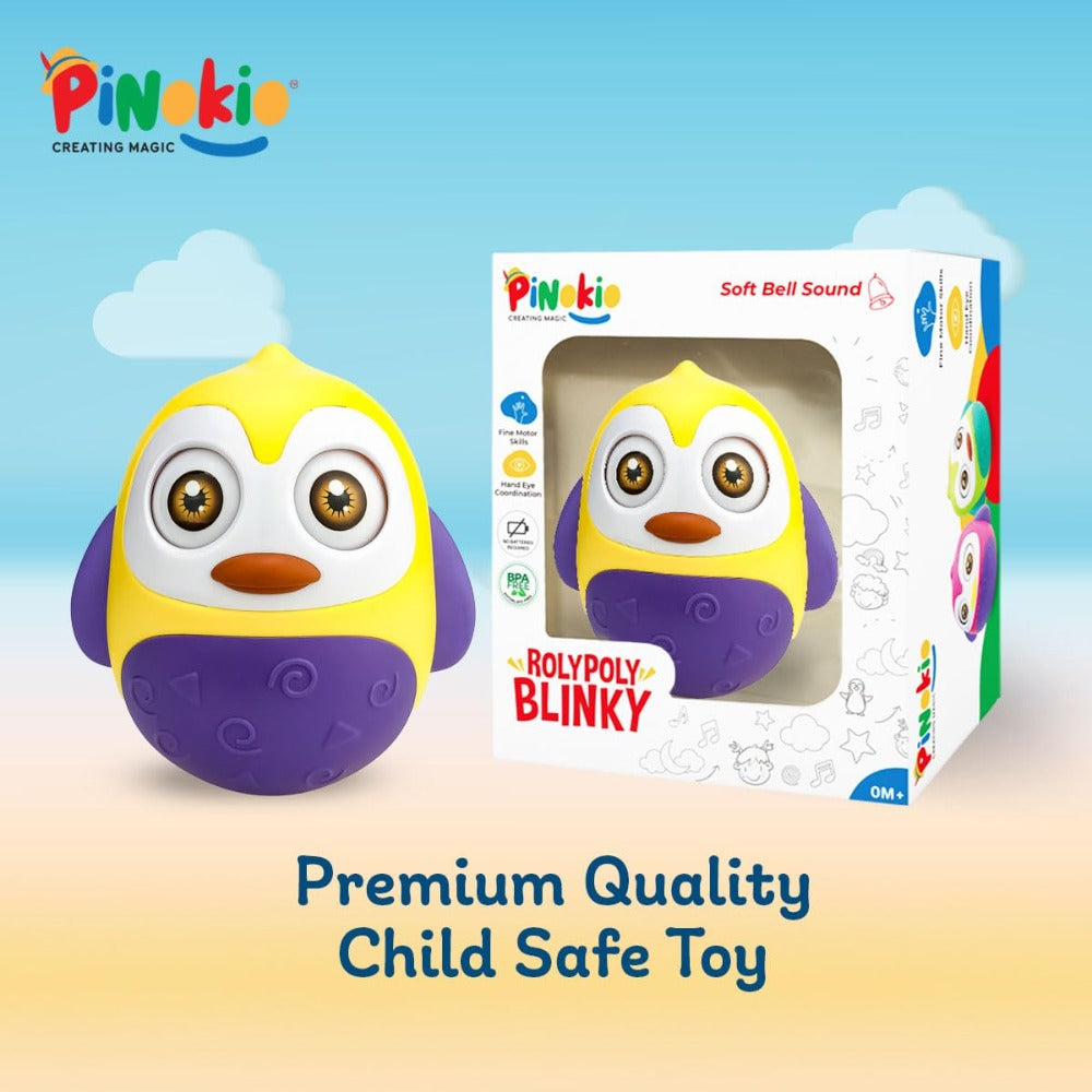 Pinokio Penguin Musical Tumbler Wobbler Roly Poly Toy — Toycra