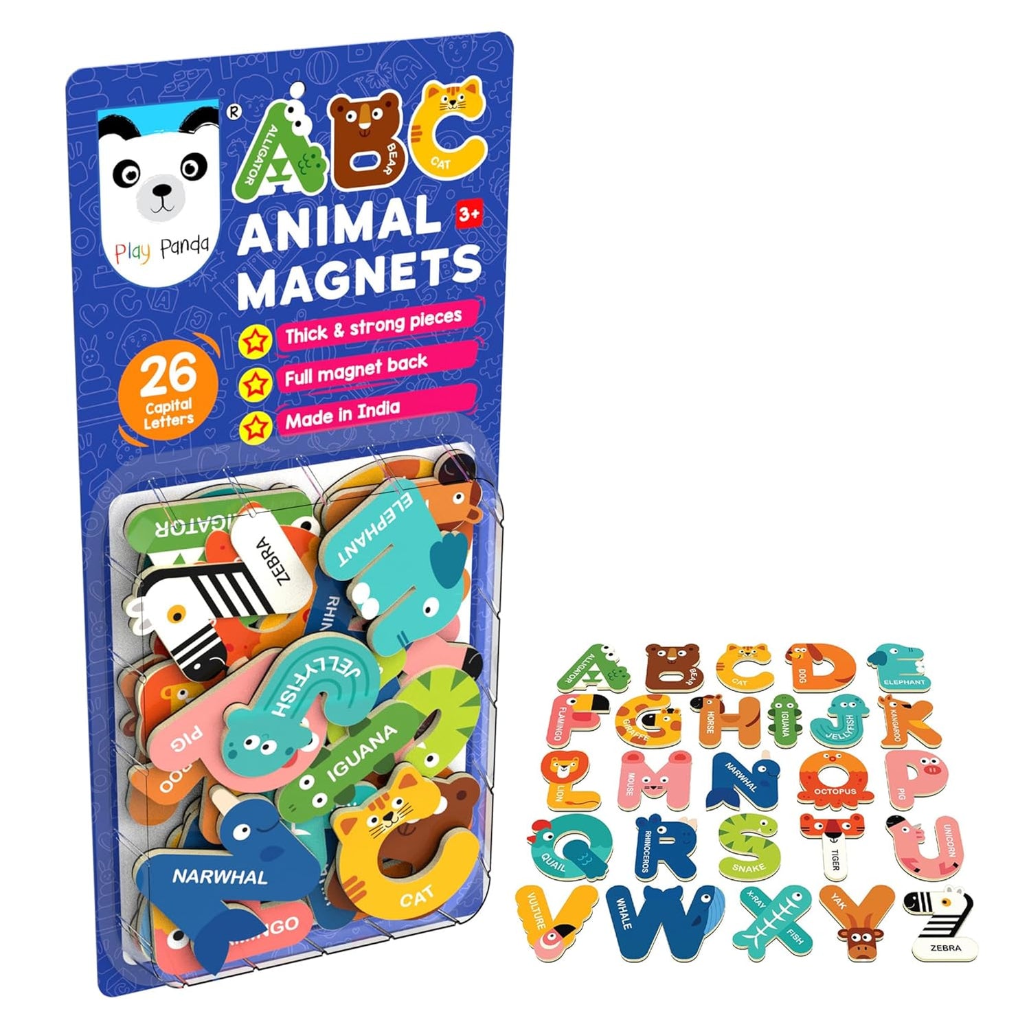 Play Panda ABC Animal Magnetic Capital Letters for Kids-26 Uppercase ...