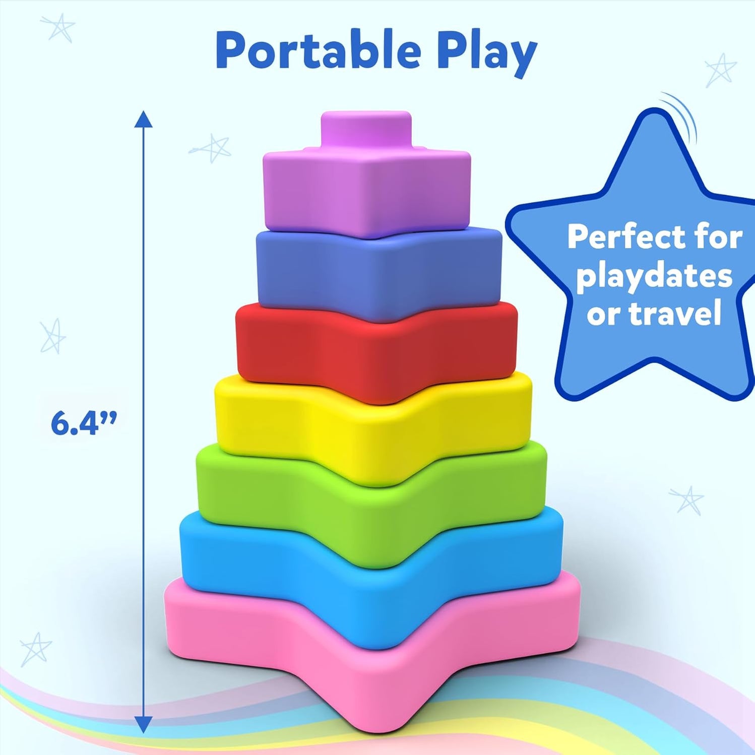 Skillmatics Starry Stacker | Silicone Stacking Toy (Ages 6 months - 3 ...
